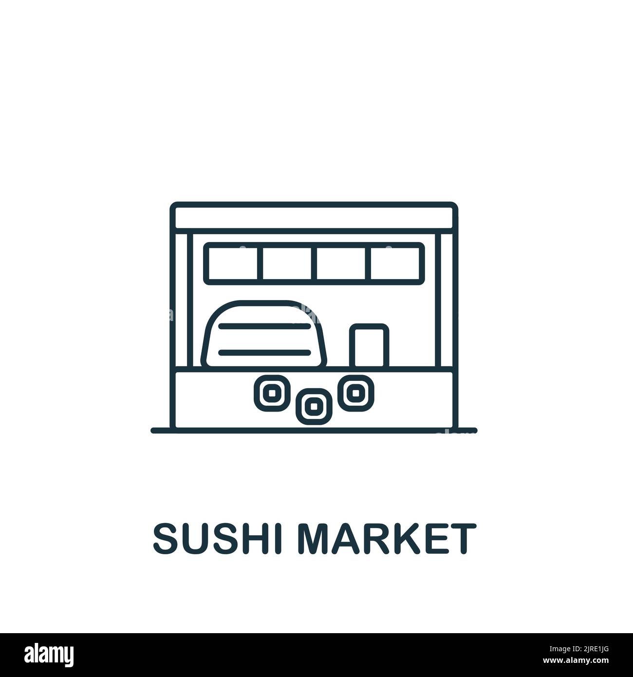 Sushi Market icon. Simple line element symbol for templates, web design ...