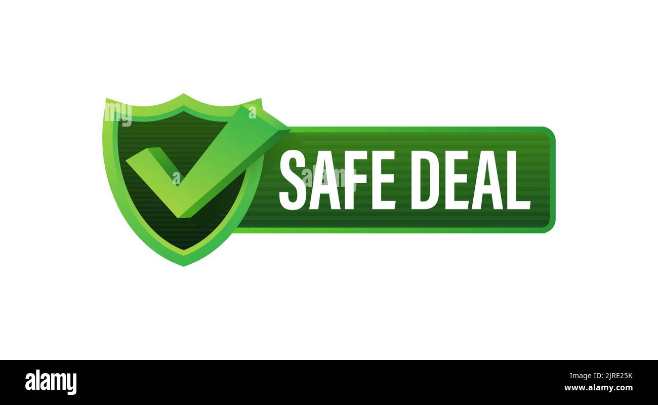 Safe deal. Check mark icon. International agreement. Vector stock ...