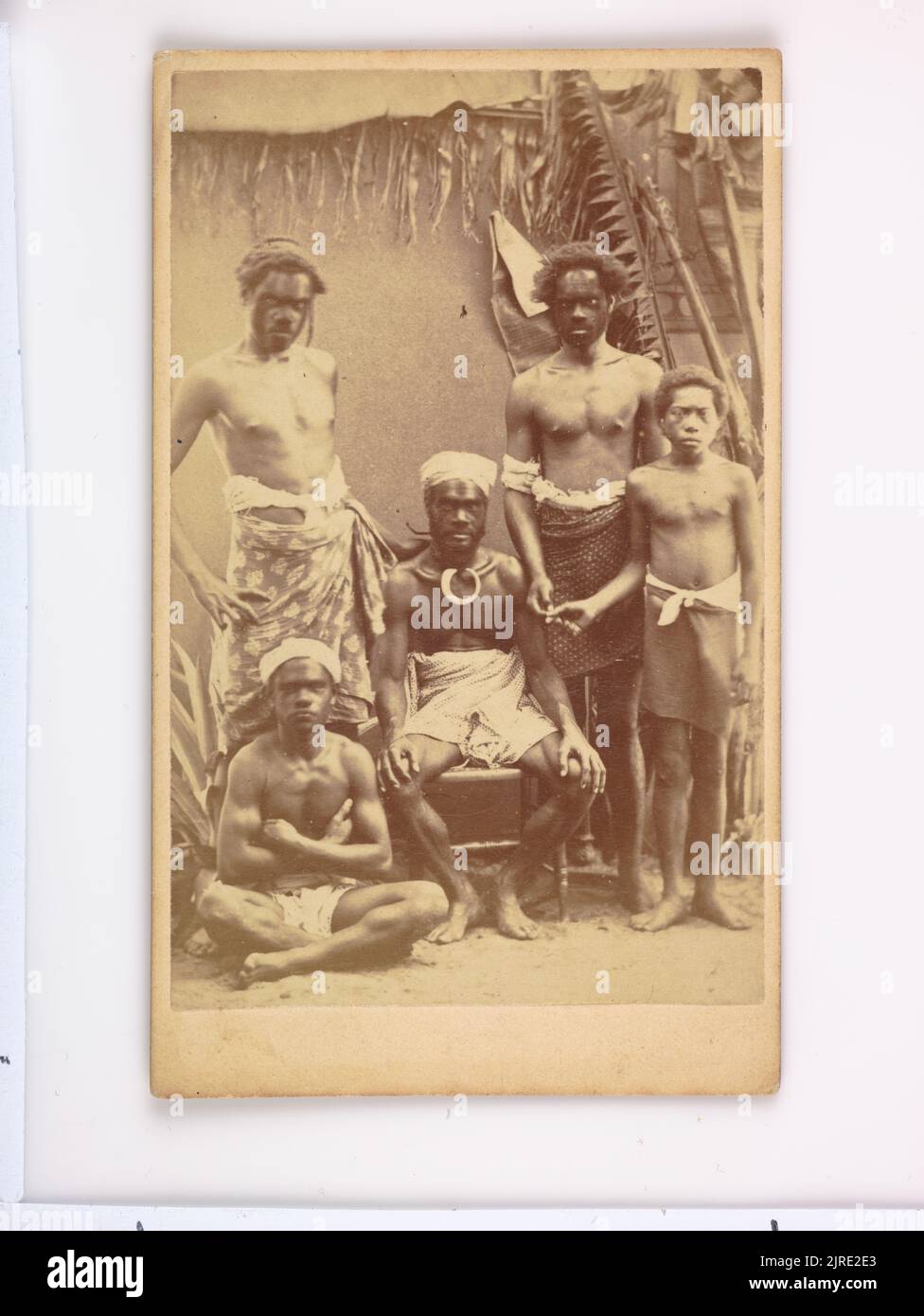 Group of men, 1871-1886, Fiji, by Francis Herbert Dufty Stock Photo - Alamy