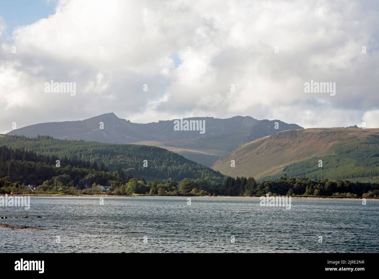 Beinn Tarsuinn viewed across Brodick Bay from Brodick seafront Brodick ...
