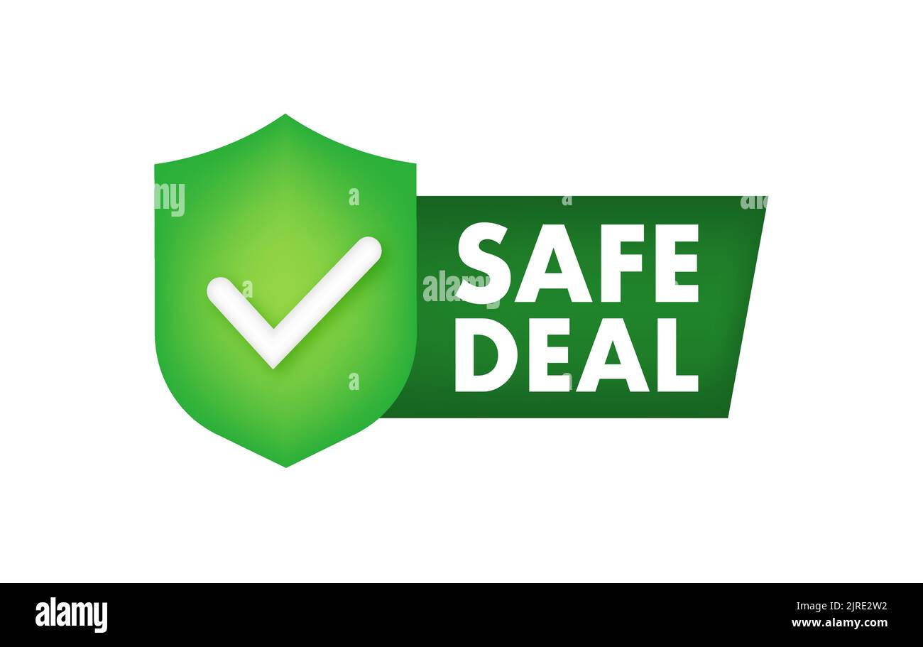 Safe deal. Check mark icon. International agreement. Vector stock illustration Stock Vector ...