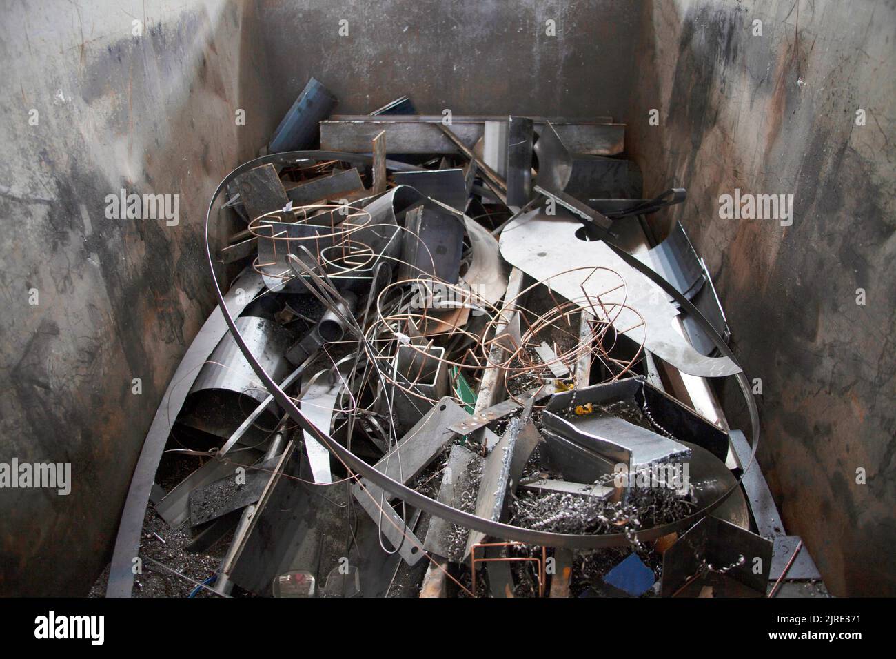 waste metals inside the container Stock Photo - Alamy