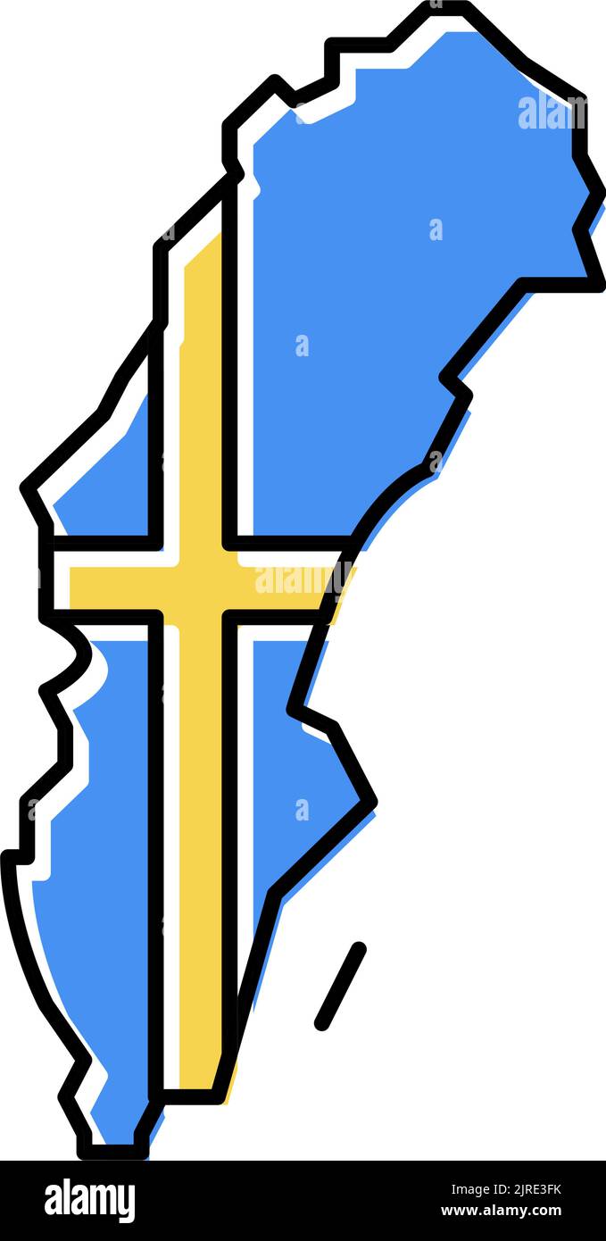 sweden country map flag color icon vector illustration Stock Vector ...