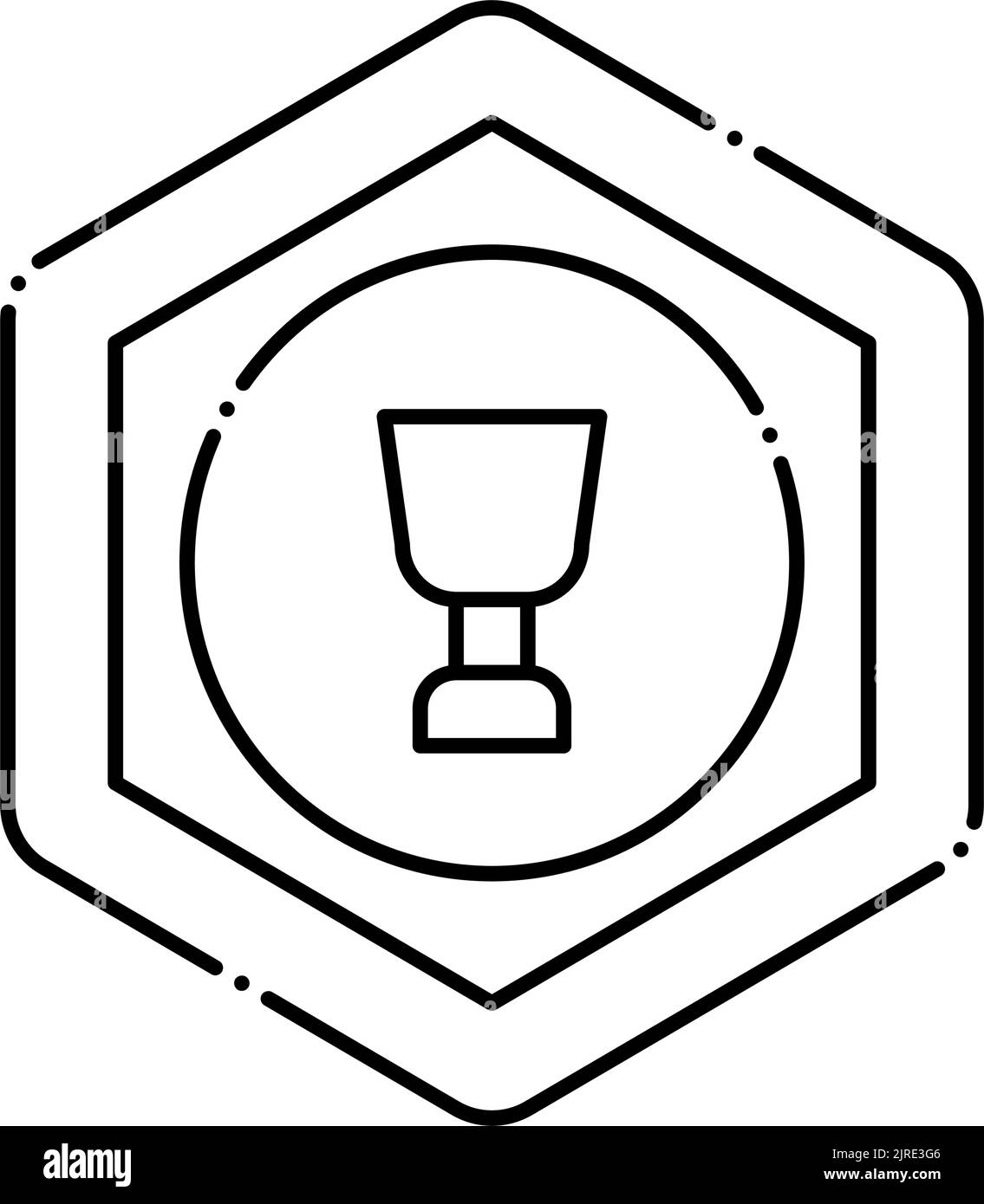 silver cup game reward line icon vector illustration Stock Vector Image ...