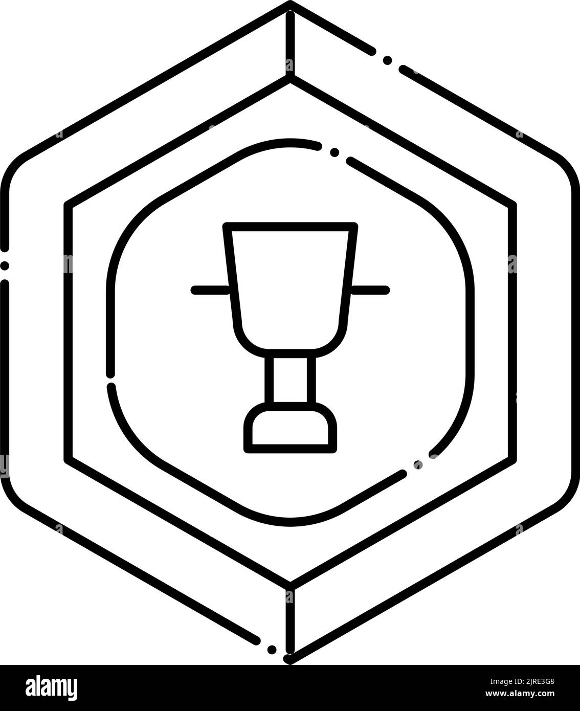 golden game medallion line icon vector illustration Stock Vector Image ...