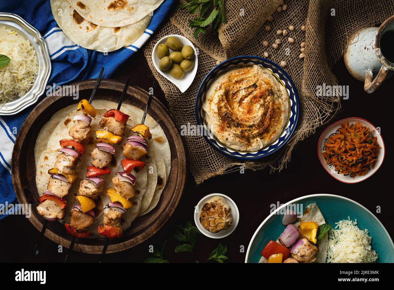 A different kinds of food in the feast Stock Photo - Alamy