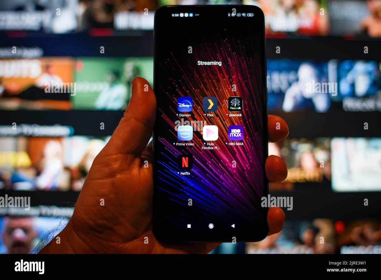 Streaming apps are seen on a mobile phone in this photo illustration in ...