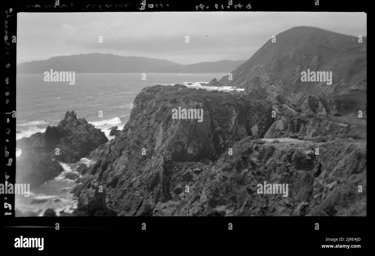 Te-Pa-o-Kapo and Mount Cooper, Titahi Bay, 04 November 1949, by Leslie ...