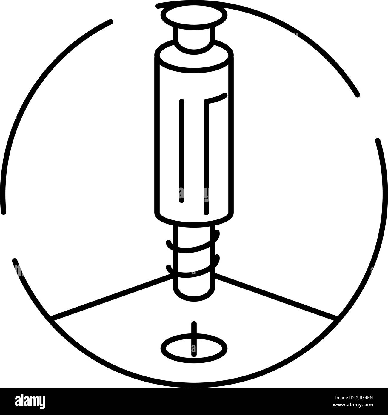 insert metal screw assembly furniture line icon vector illustration ...