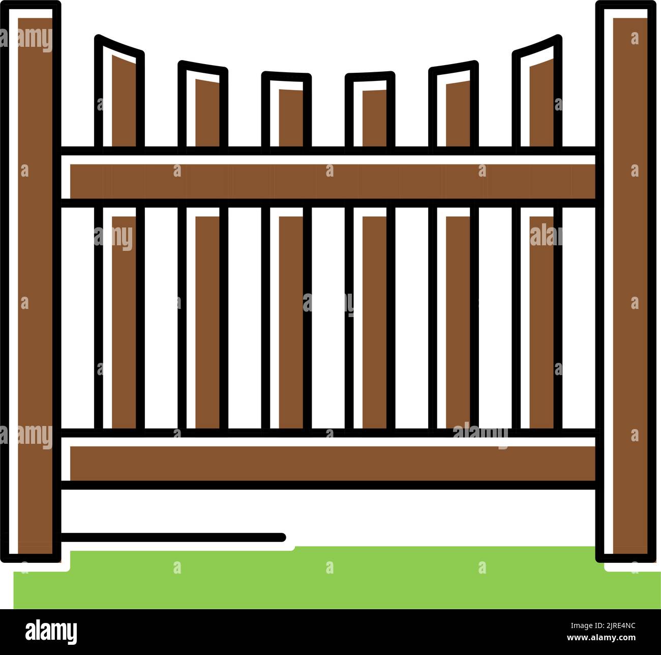 Picket Fence Color Icon Vector Illustration Stock Vector Image And Art Alamy
