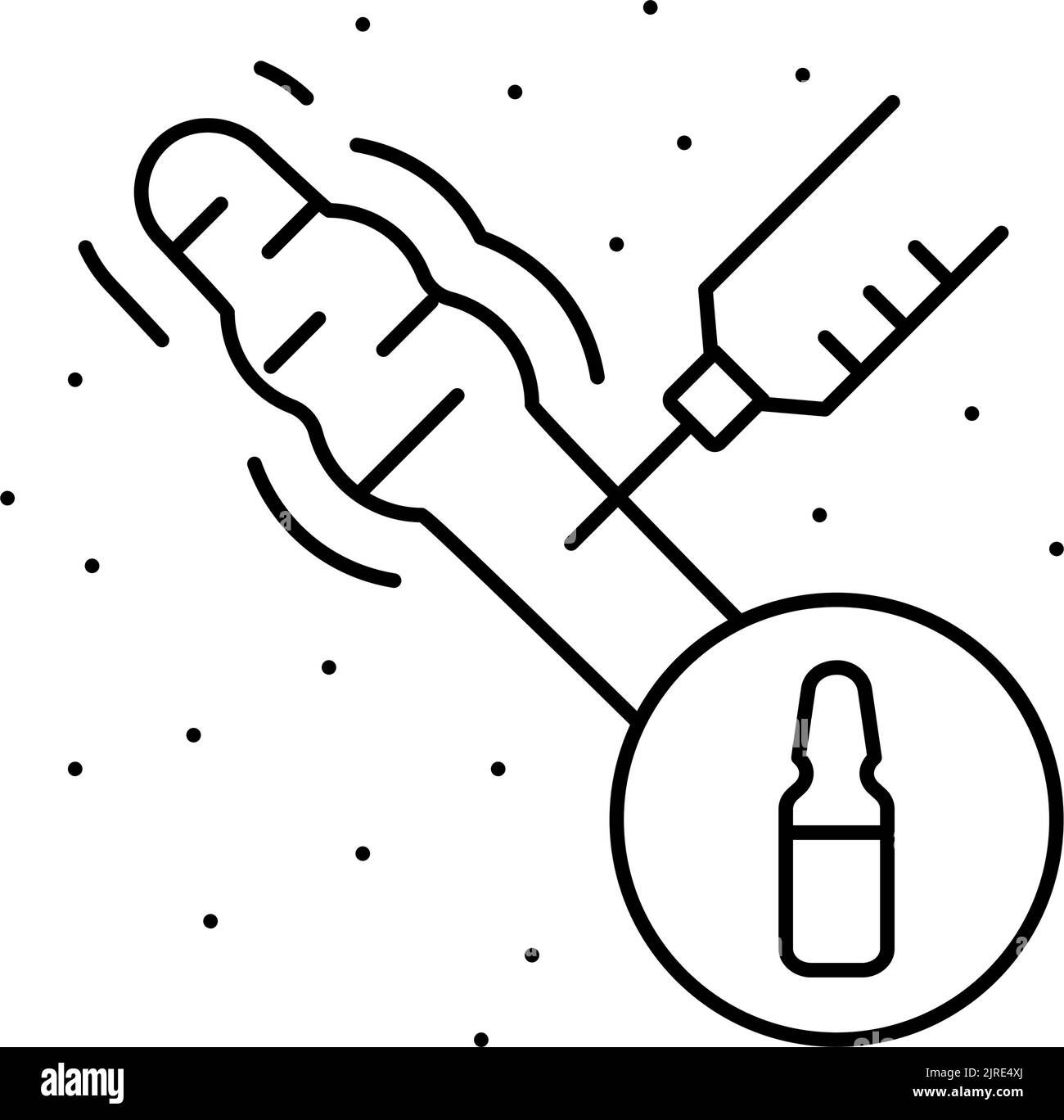 injection scar treatment line icon vector illustration Stock Vector ...