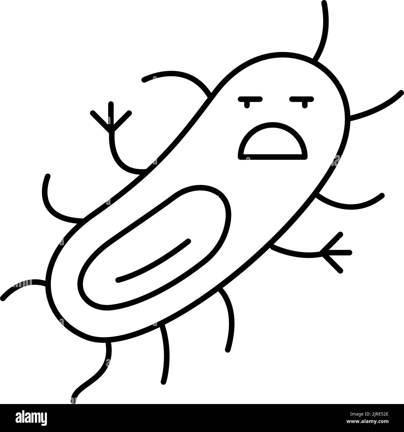 microbe bacteria virus line icon vector illustration Stock Vector Image ...