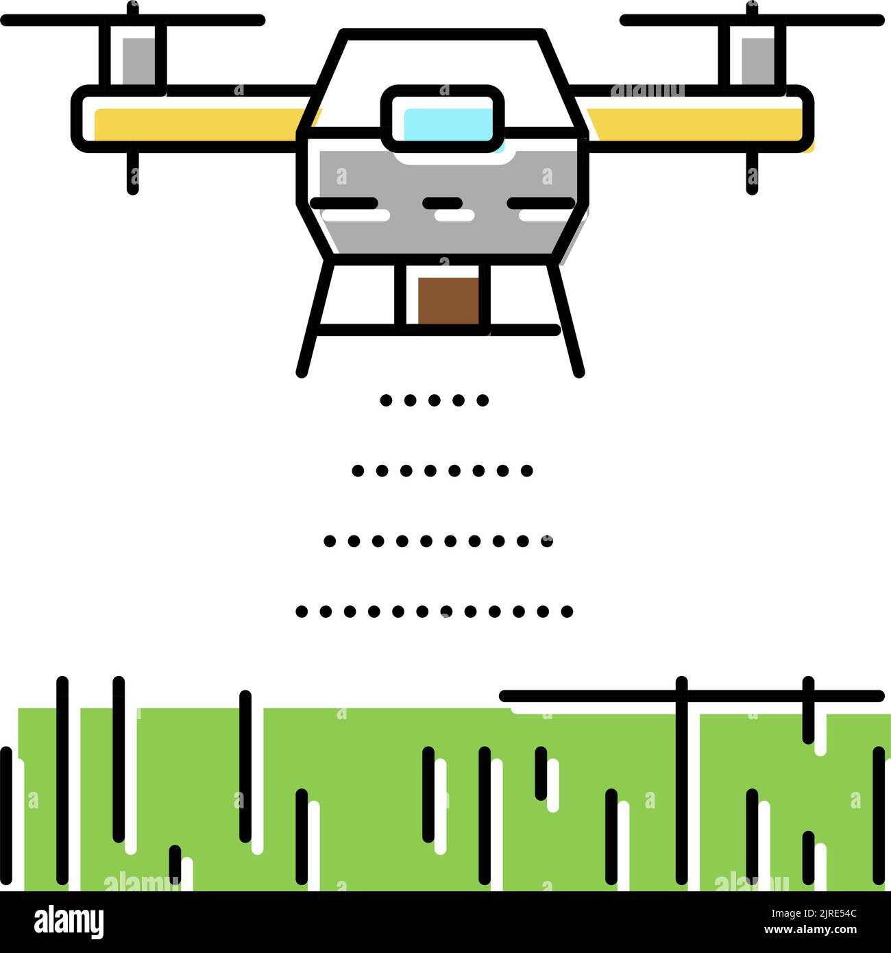 drone agriculture farm color icon vector illustration Stock Vector ...