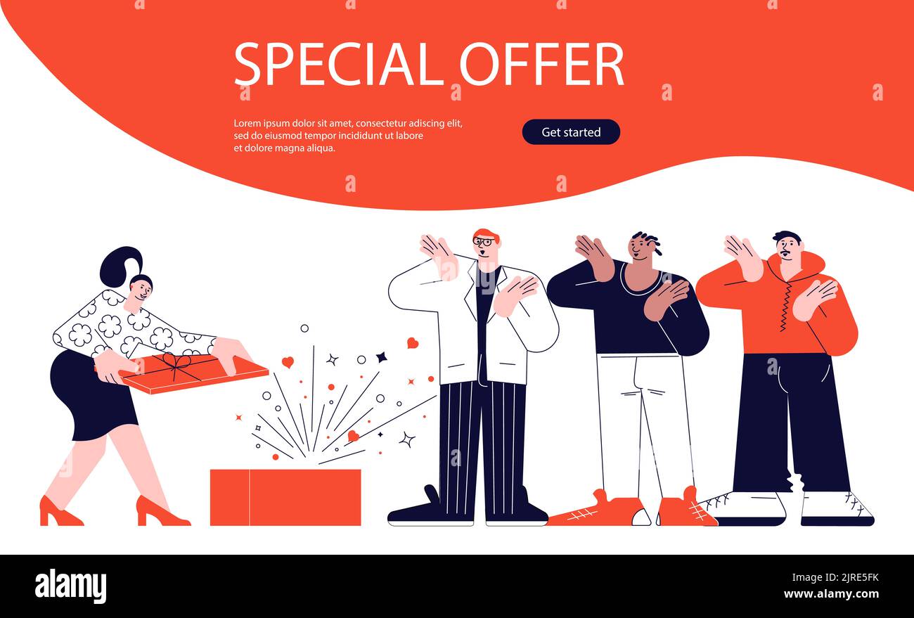Landing webpage template of advertising of giving present and Giveaway ...