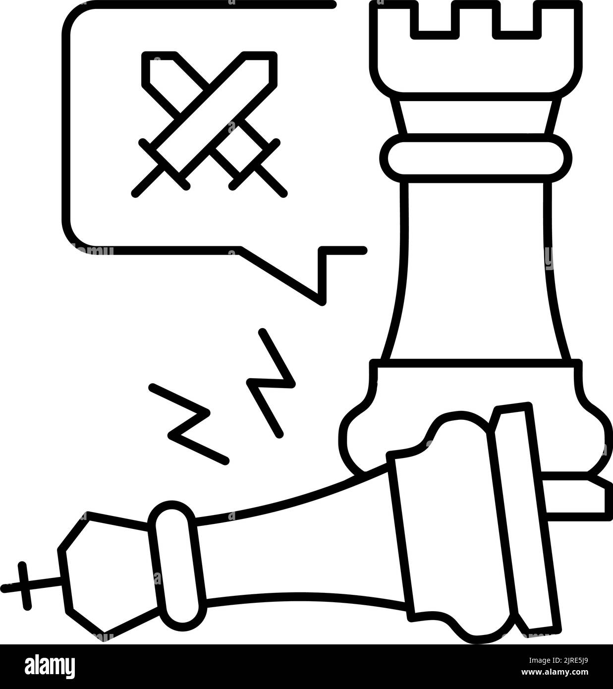 checkmate game process line icon vector illustration Stock Vector Image ...