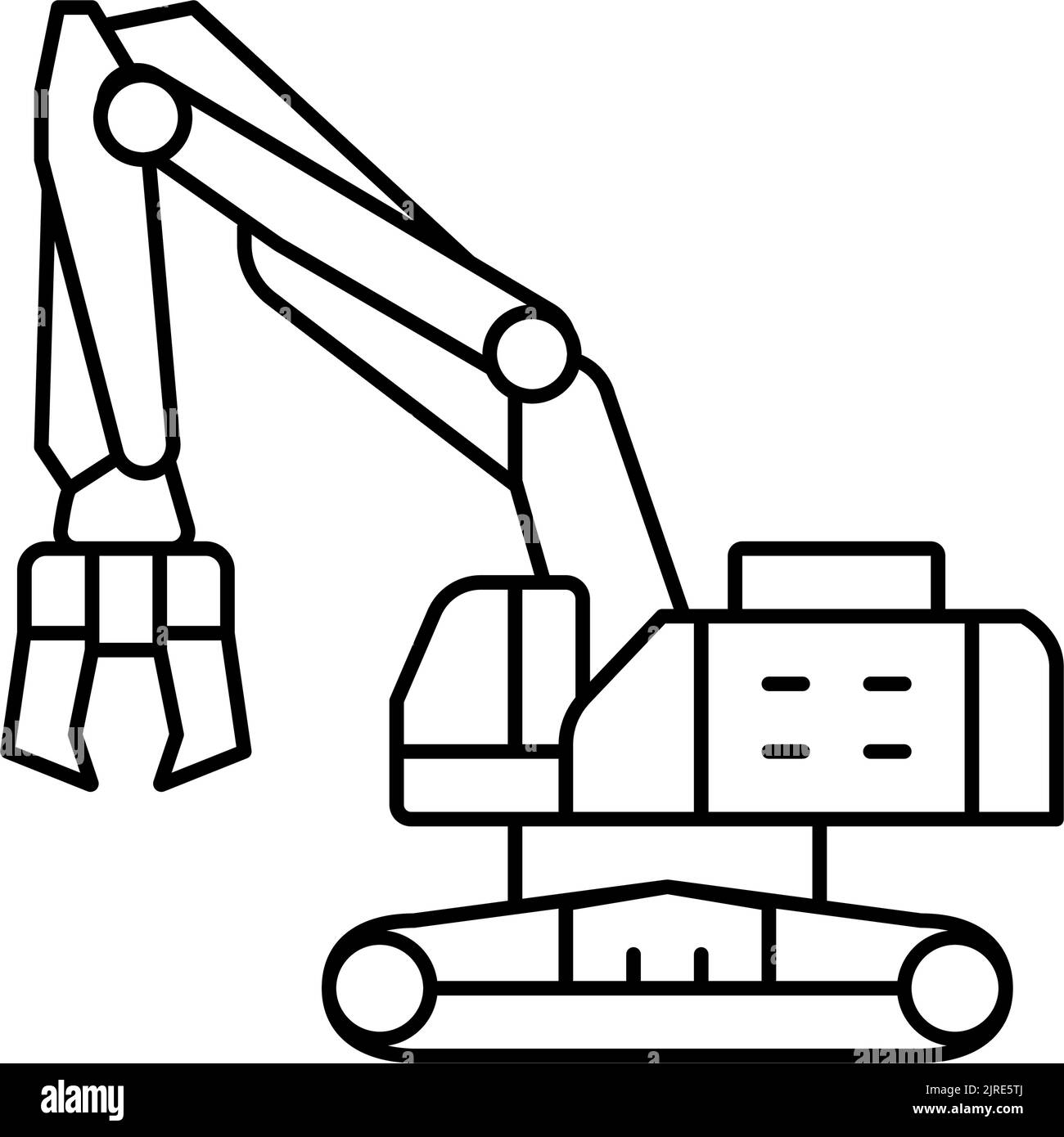 demolition construction car vehicle line icon vector illustration Stock ...