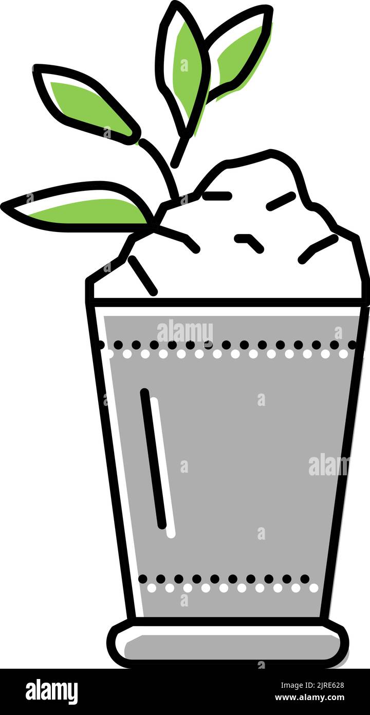 mint julep cocktail glass drink color icon vector illustration Stock ...