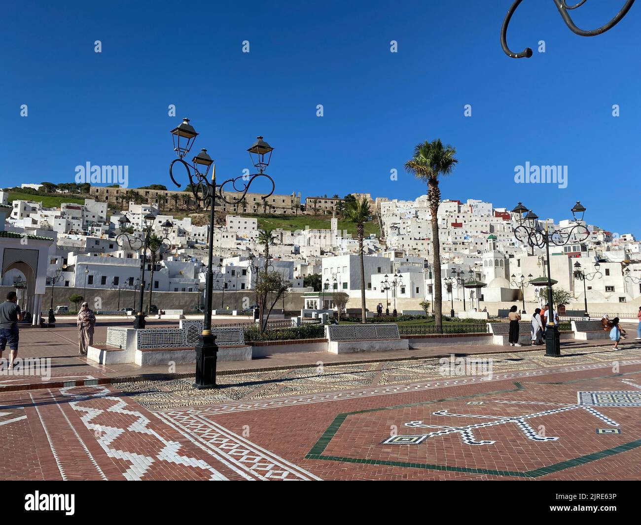 Tetouan,Morocco - 16 August 2022,Old white traditionnal building in the ...