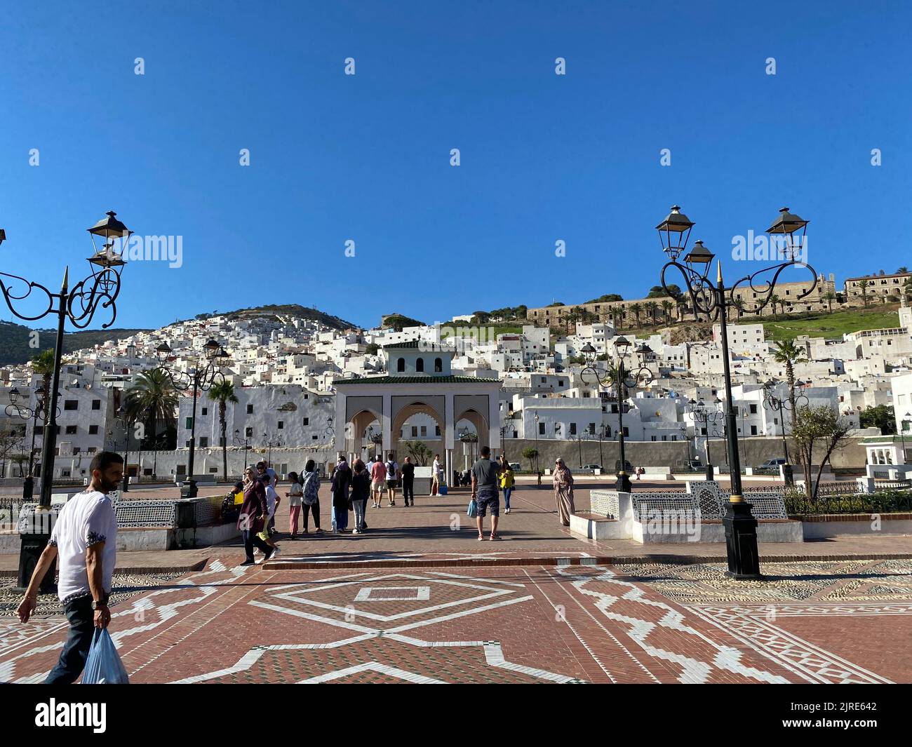 Tetouan,Morocco - 16 August 2022,Old white traditionnal building in the ...