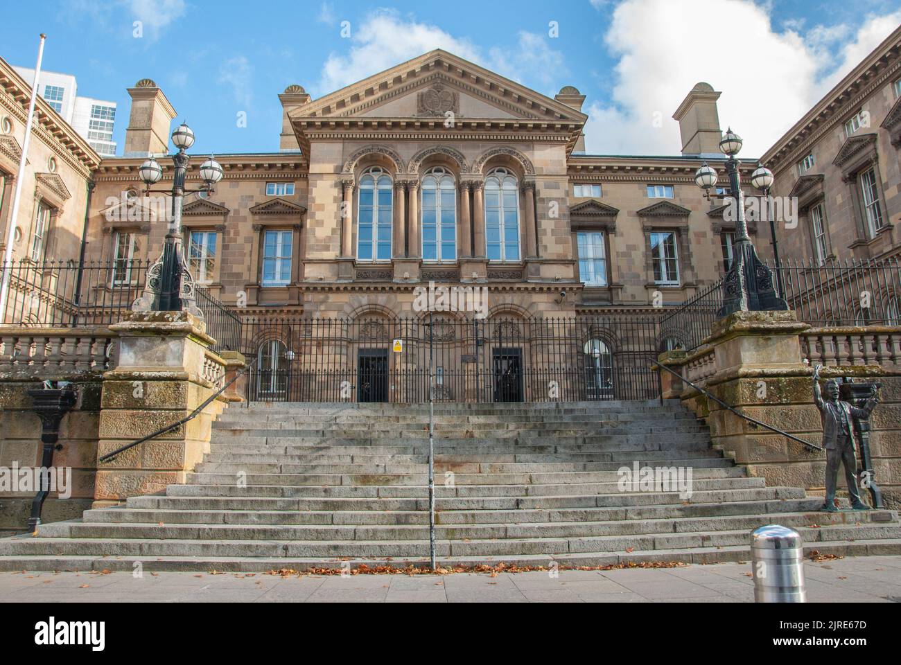 Belfast, UK – October, 30, 2019 – Facade view of the 19th-century ...
