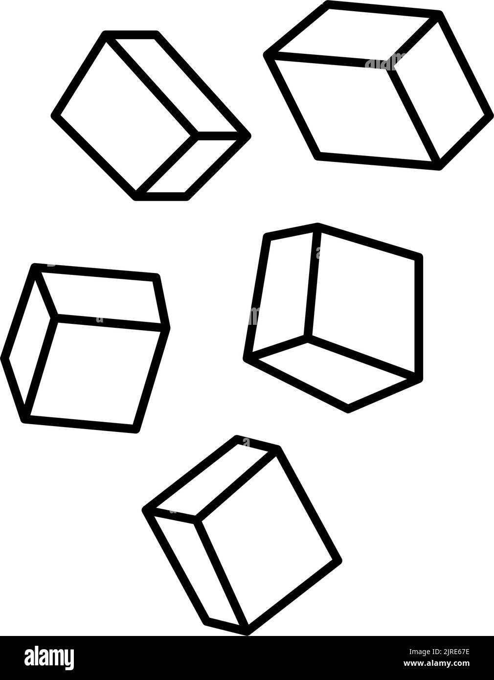 cube cut mango line icon vector illustration Stock Vector Image & Art ...