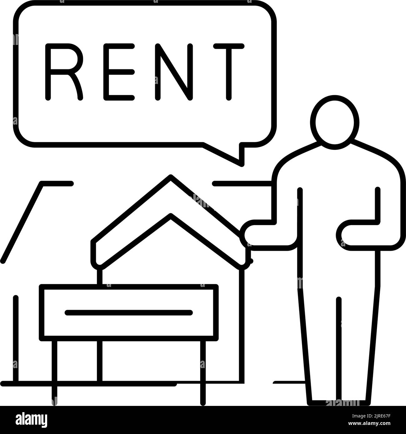 house renter property estate home line icon vector illustration Stock ...