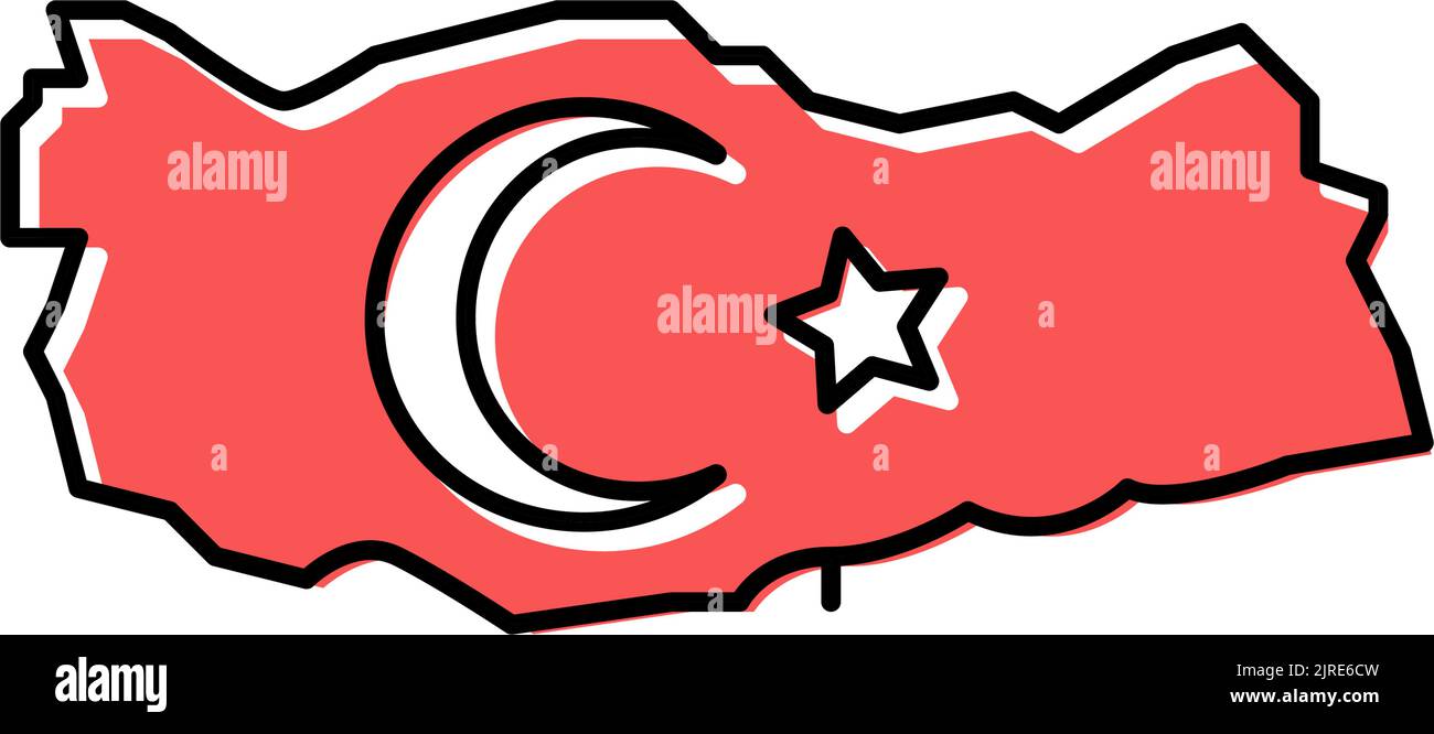 turkey country map flag color icon vector illustration Stock Vector ...