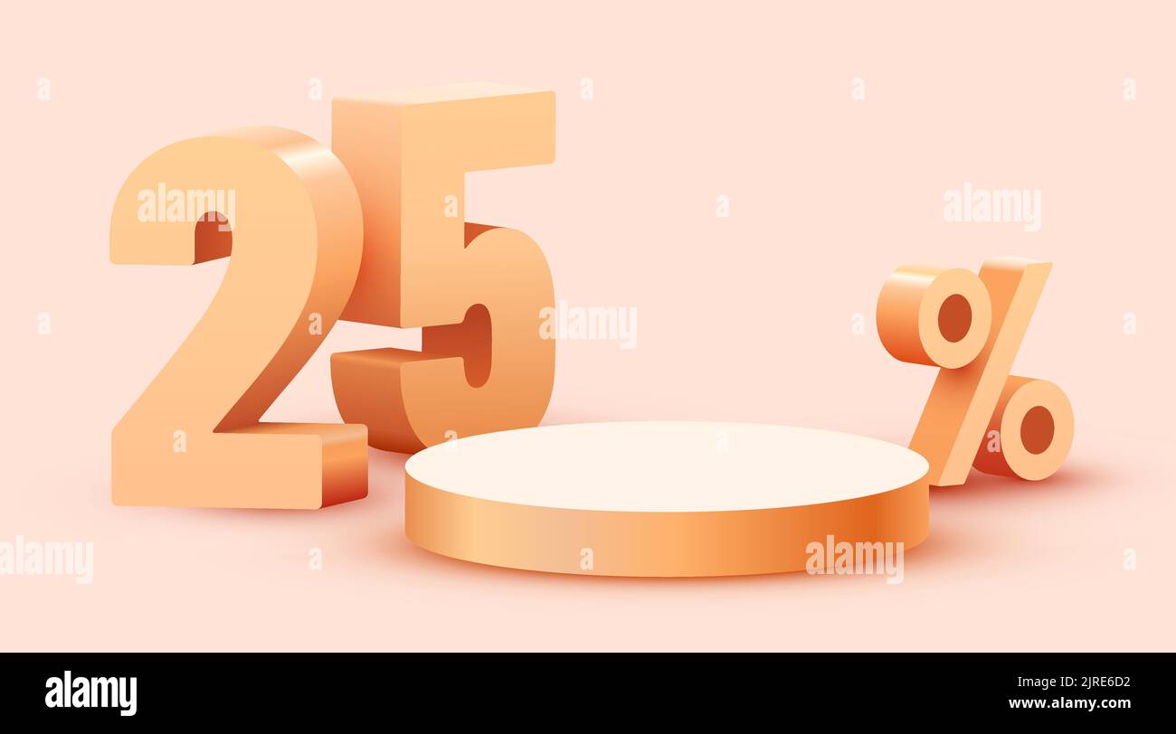 25 percent Off. Discount creative composition. Product presentation ...