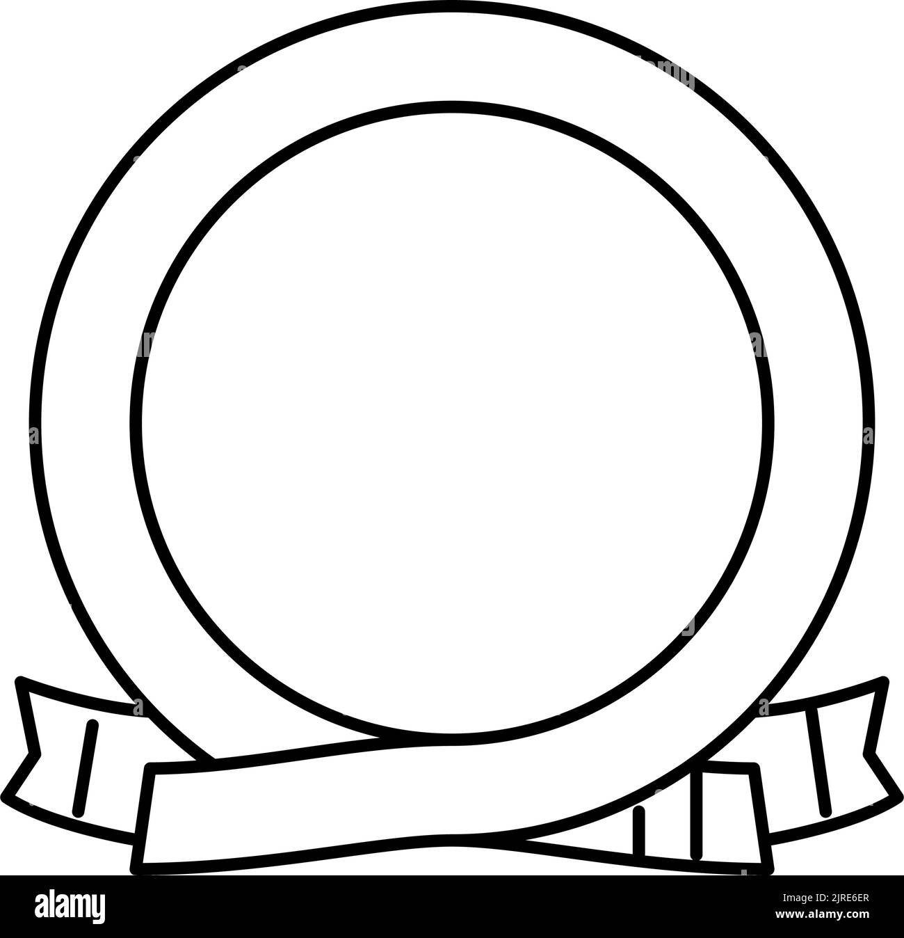 frame ribbon banner design line icon vector illustration Stock Vector ...