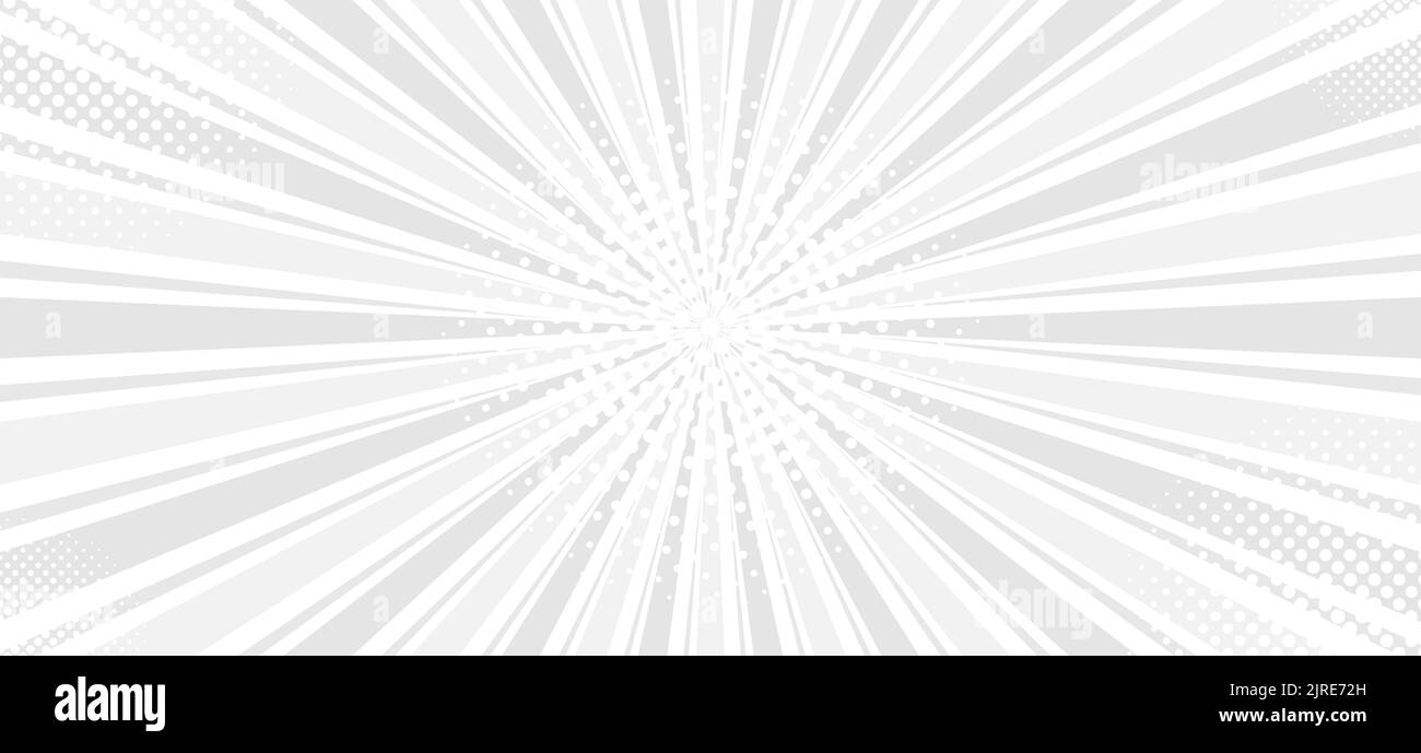 abstract gray white sun rays, retro styled comics book background ...