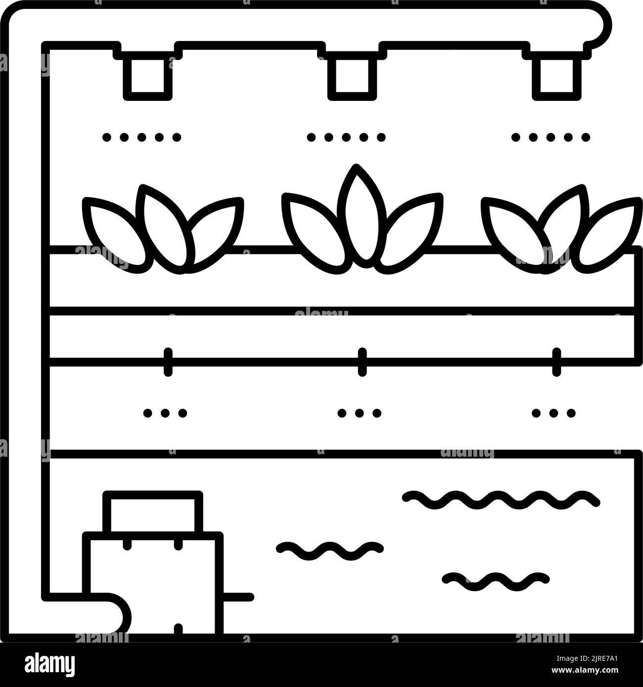 aeroponics water system irrigation line icon vector illustration Stock ...