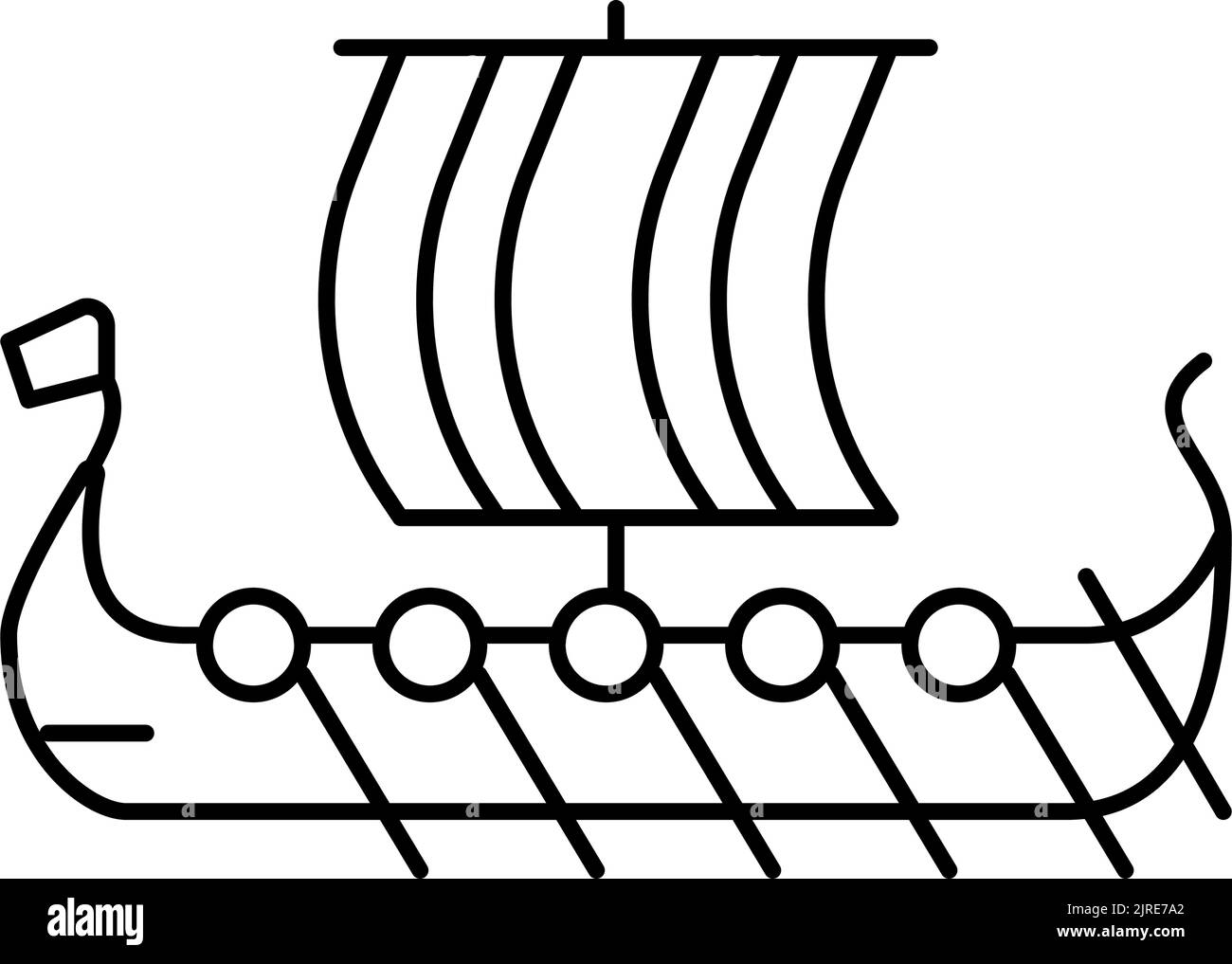 ship boat viking line icon vector illustration Stock Vector Image & Art ...
