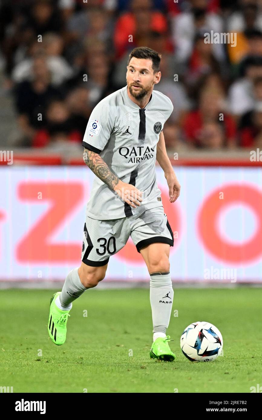 LILLE - Lionel Messi of Paris Saint-Germain during the French Ligue 1 ...