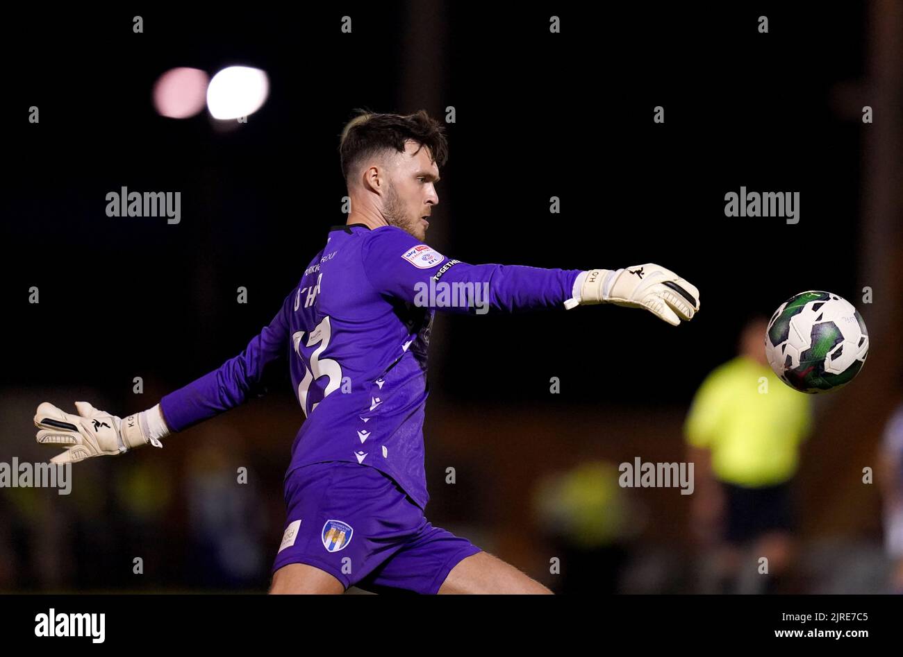 Colchester United's goalkeeper Kieran O'Hara during the Carabao Cup ...