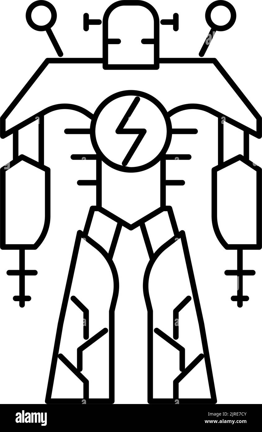 electric monster line icon vector illustration Stock Vector Image & Art ...