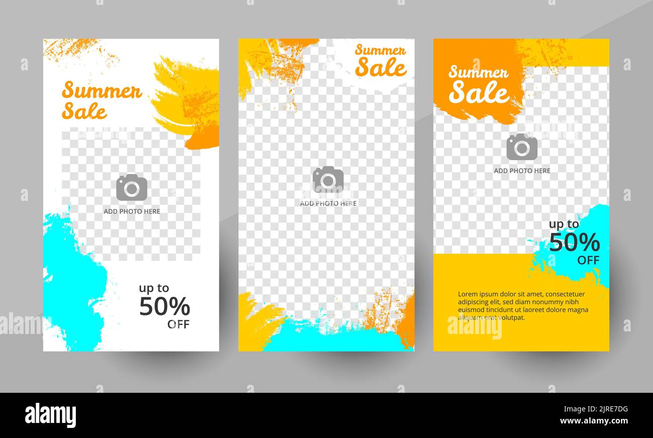Social media summer sale story post template, editable social media ...