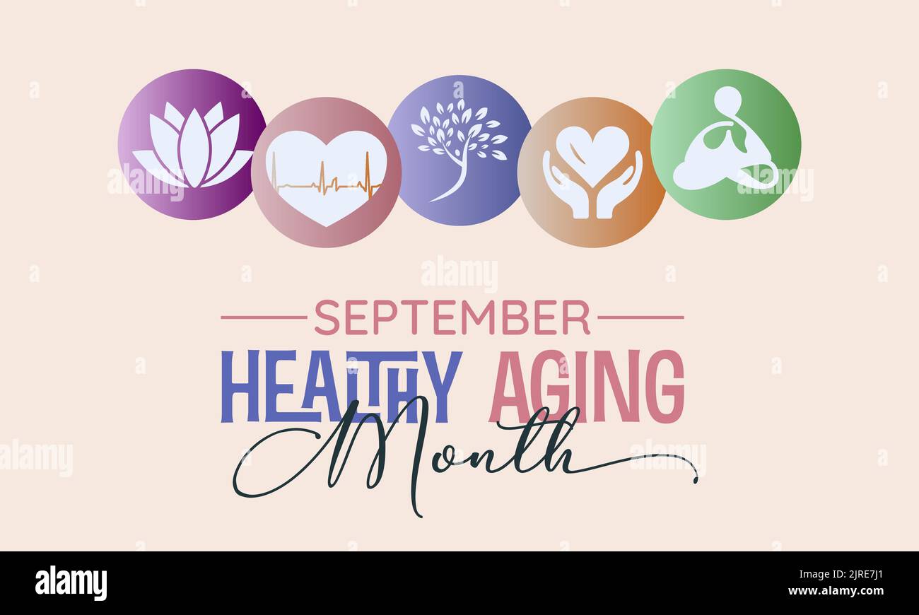 Vector illustration design concept of healthy aging month observed on ...
