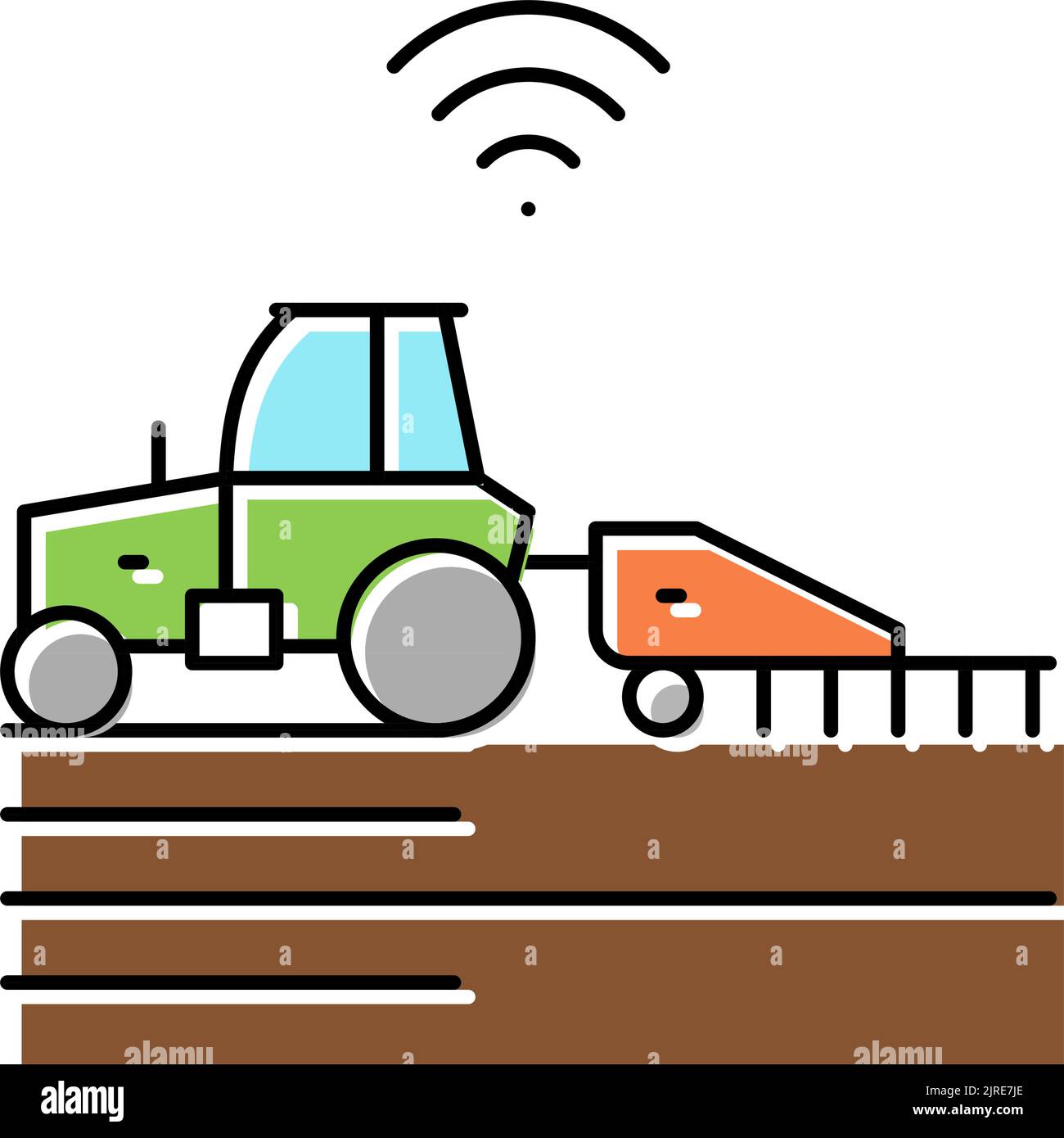 tillage smart farm agriculture color icon vector illustration Stock ...
