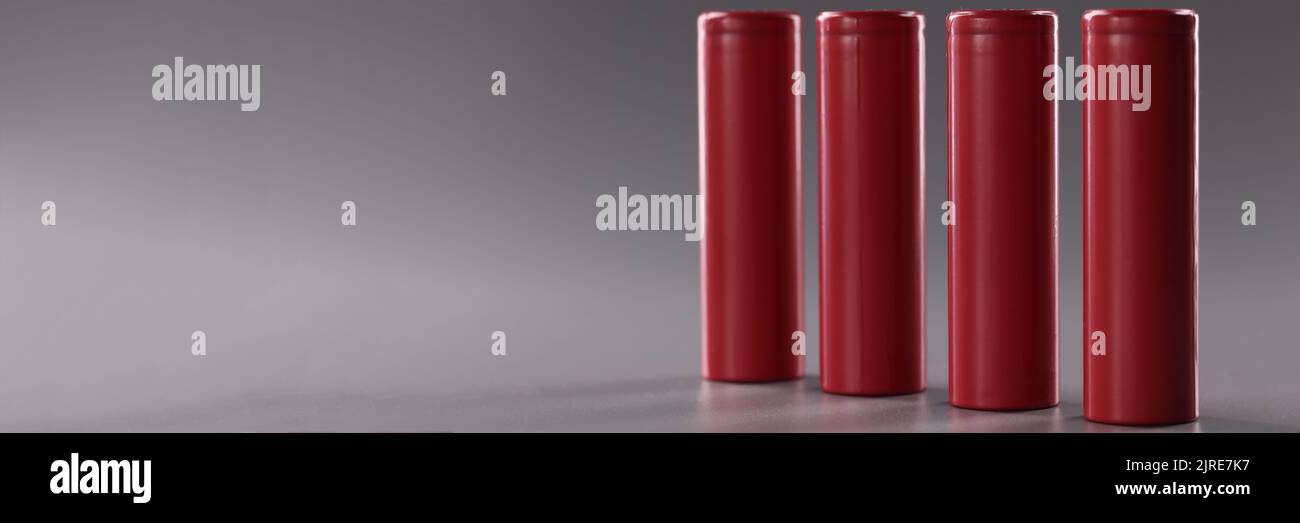 Set of four rechargeable batteries, lithium battery, important power ...