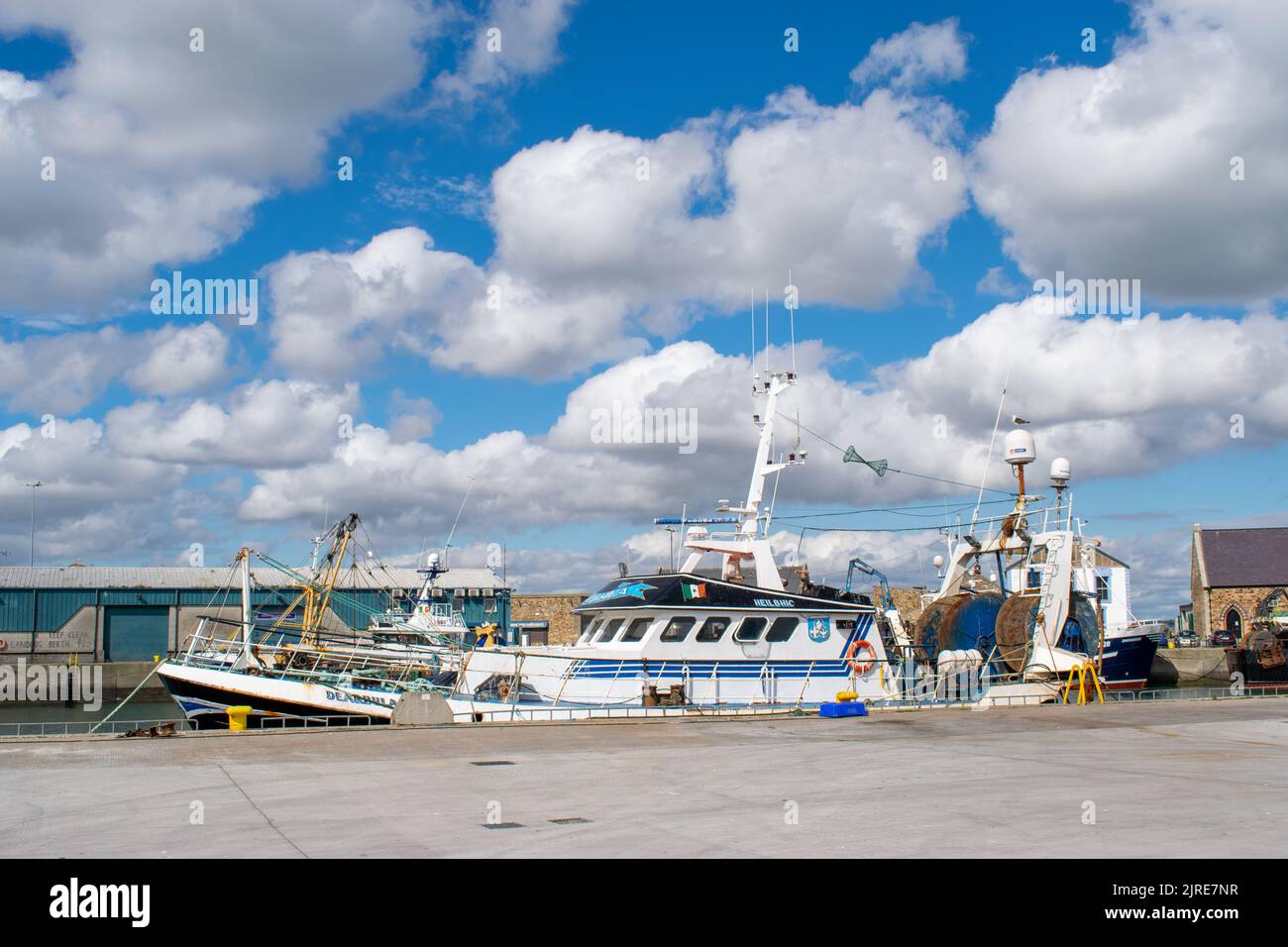 Fishing boat at docks Stock Photo - Alamy