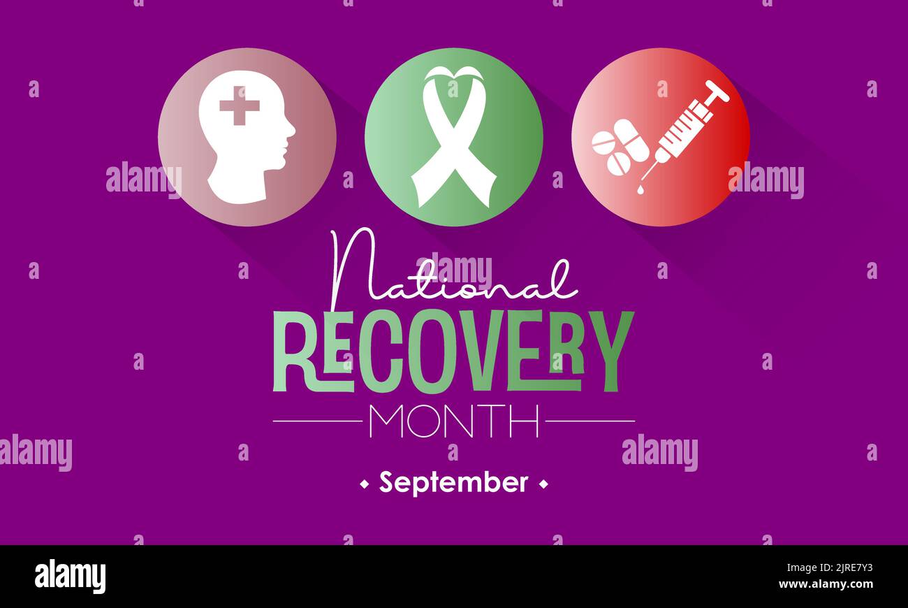 Vector illustration design concept of national recovery month observed ...