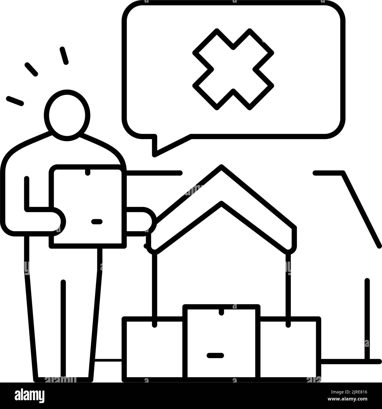 eviction property estate home line icon vector illustration Stock ...