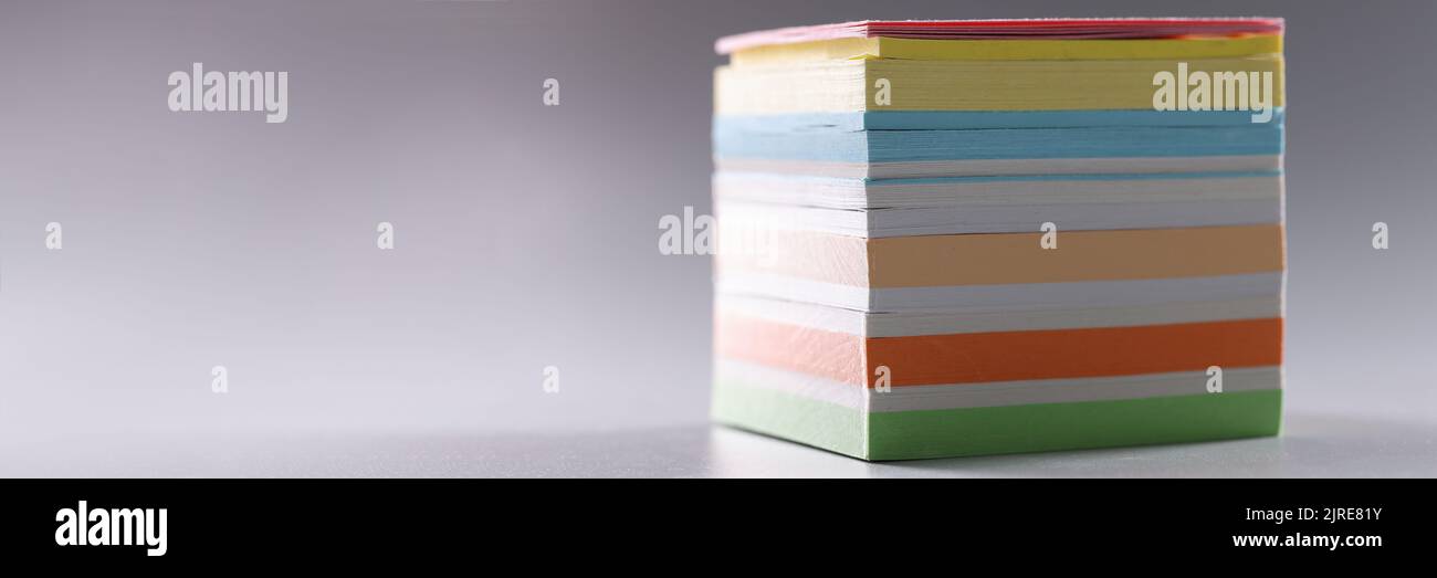 Perfect stack of colourful paper for notes, set of sticky post it notes ...