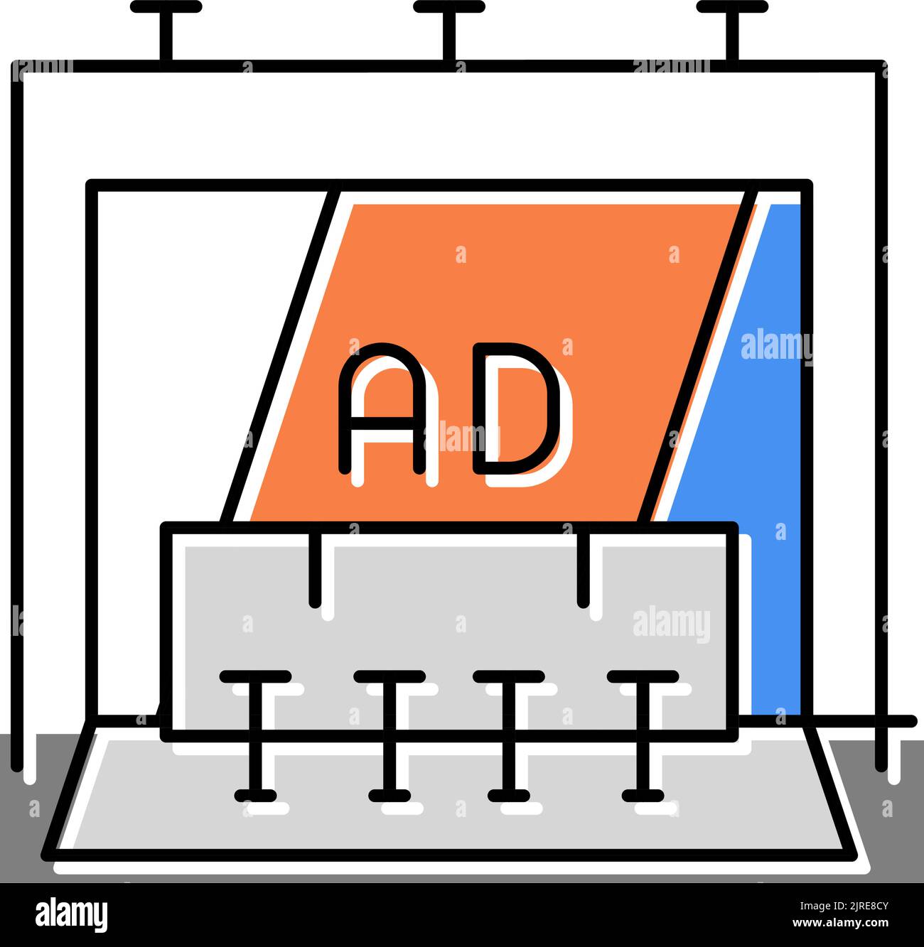 stand exhibition promo color icon vector illustration Stock Vector ...
