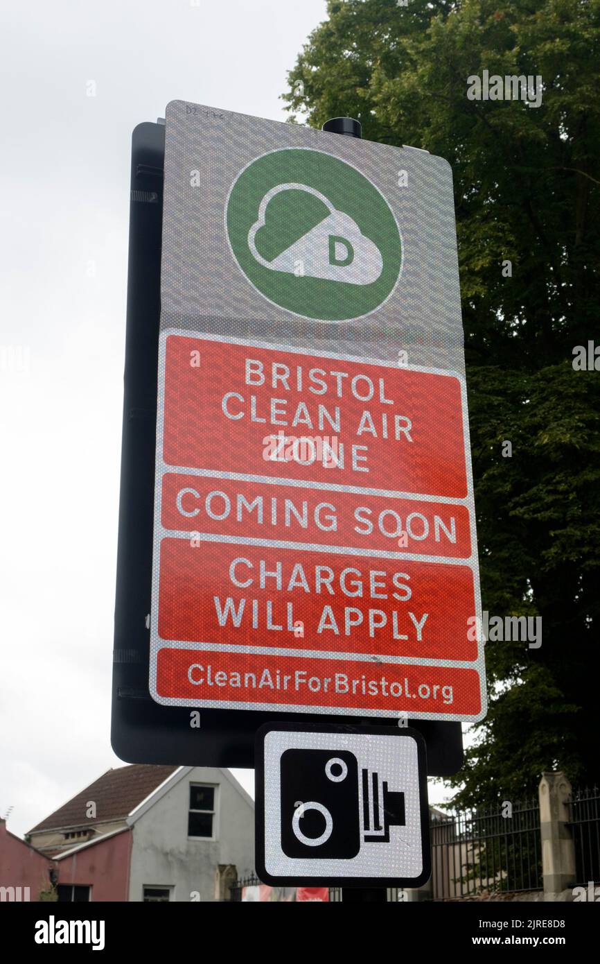 Sign promoting Bristol Clean Air Zone Stock Photo - Alamy