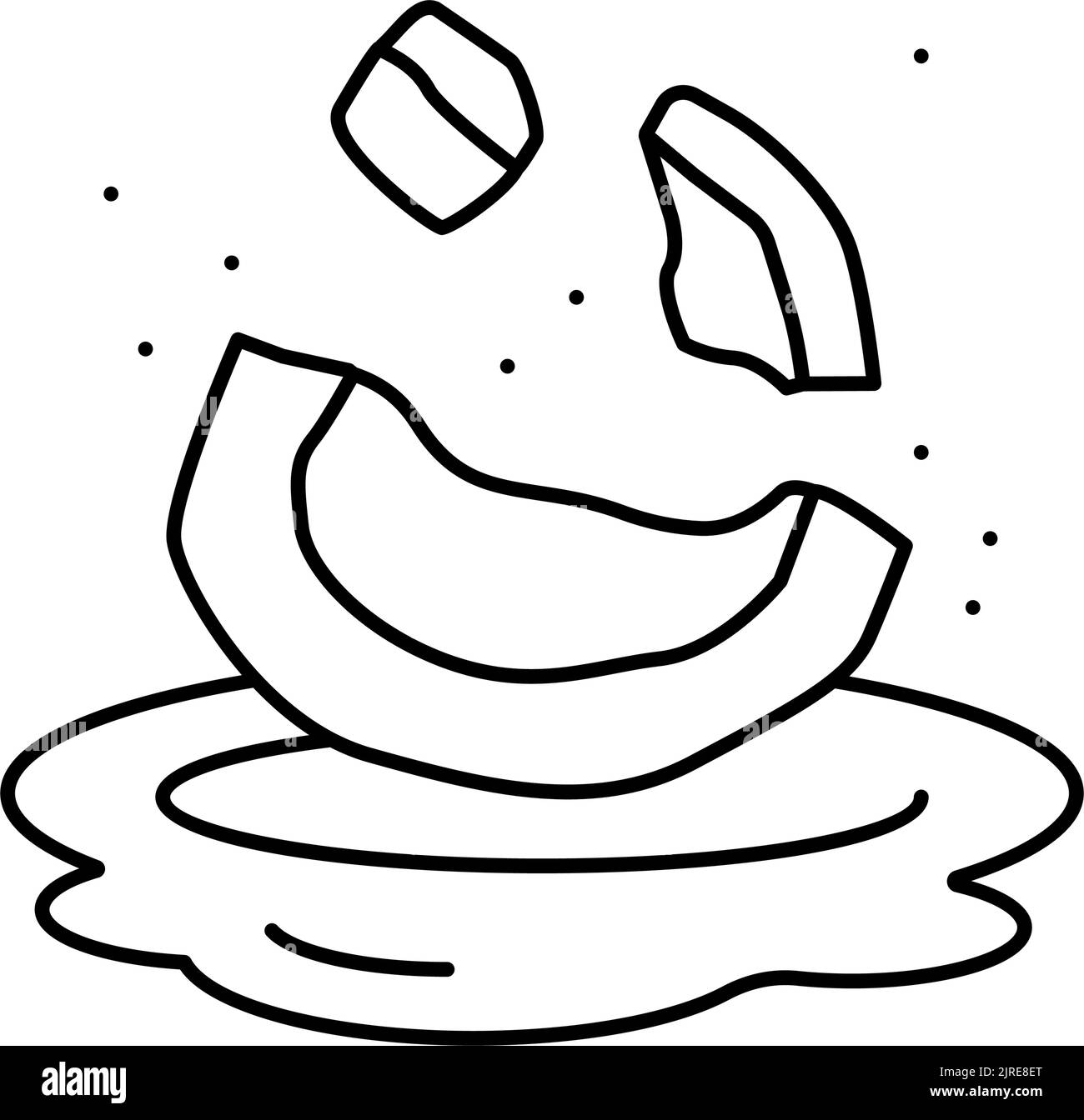 white coconut coco line icon vector illustration Stock Vector Image ...