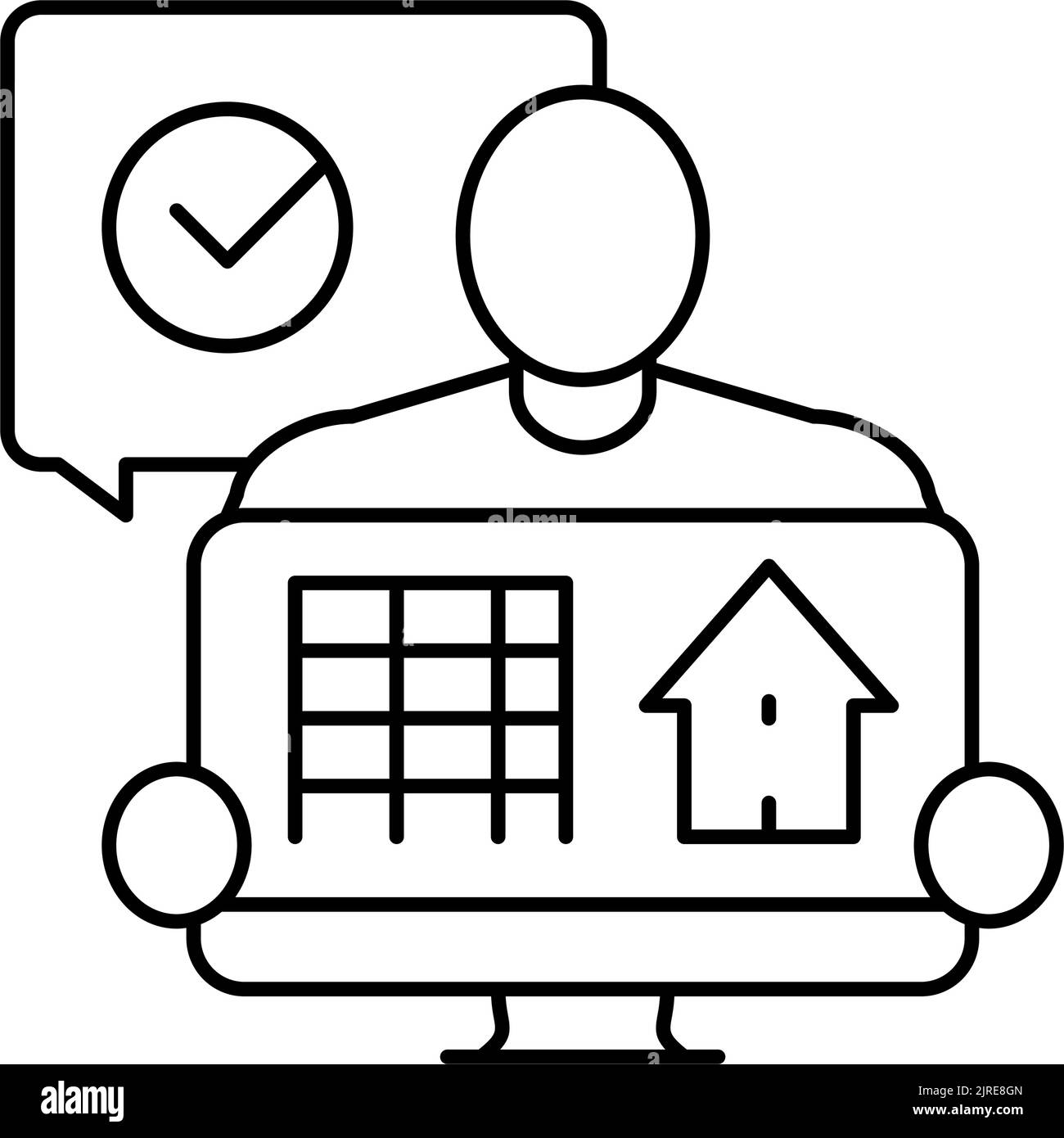 manager property estate home line icon vector illustration Stock Vector ...
