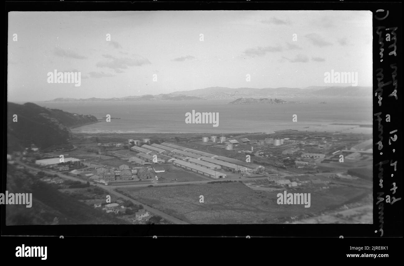 Wellington harbour from wainui hill road panorama hi-res stock ...