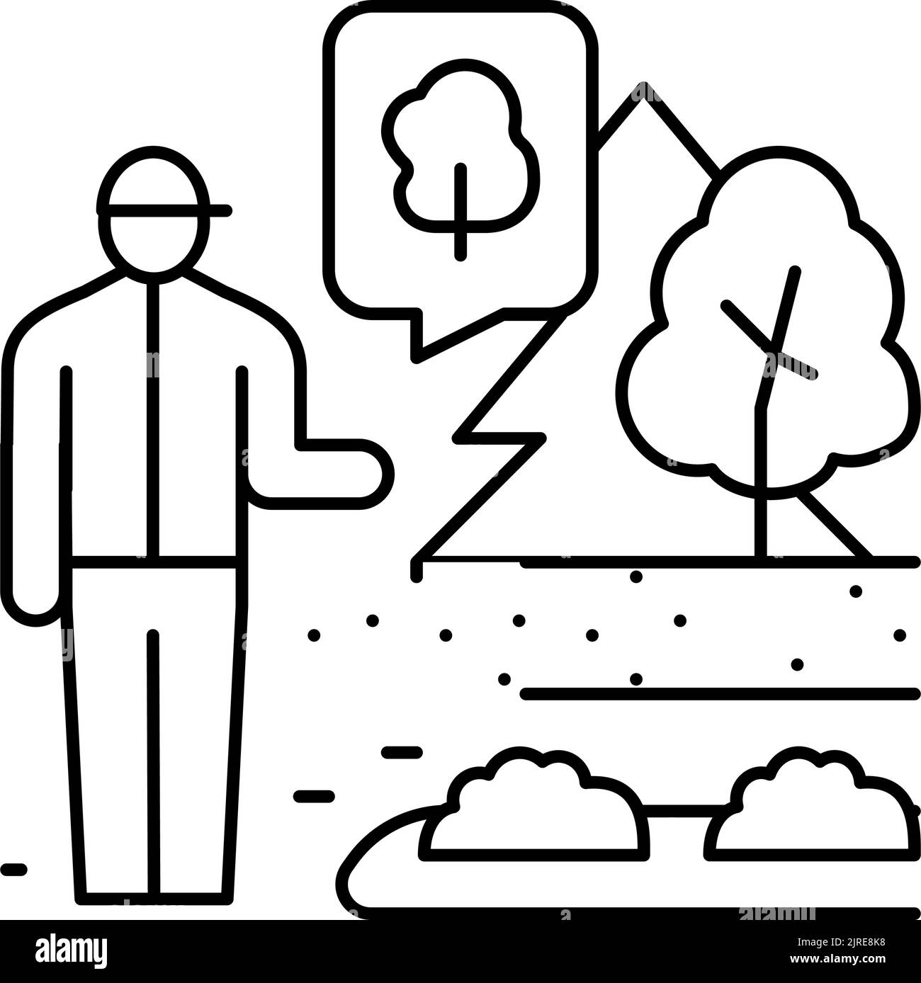 landscaping garden line icon vector illustration Stock Vector Image ...