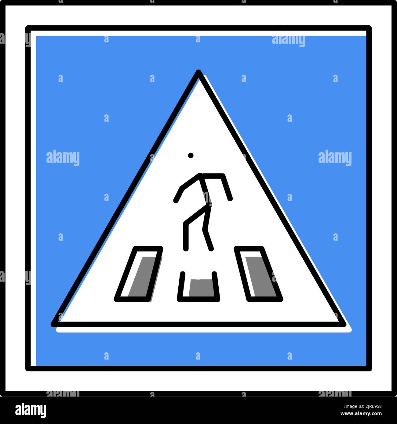 pedestrian road sign color icon vector illustration Stock Vector Image ...